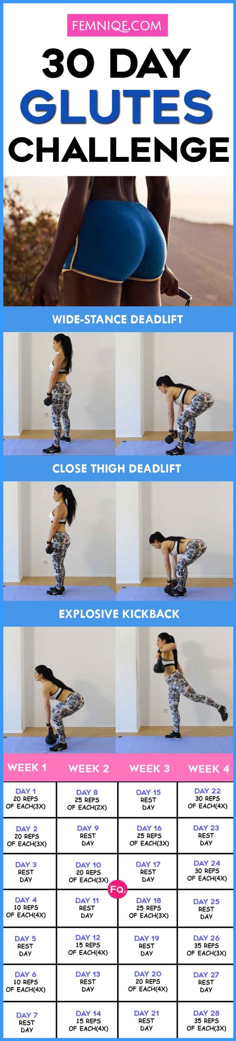 30 Day Glutes Challenge (Bigger & Rounder) - Femniqe