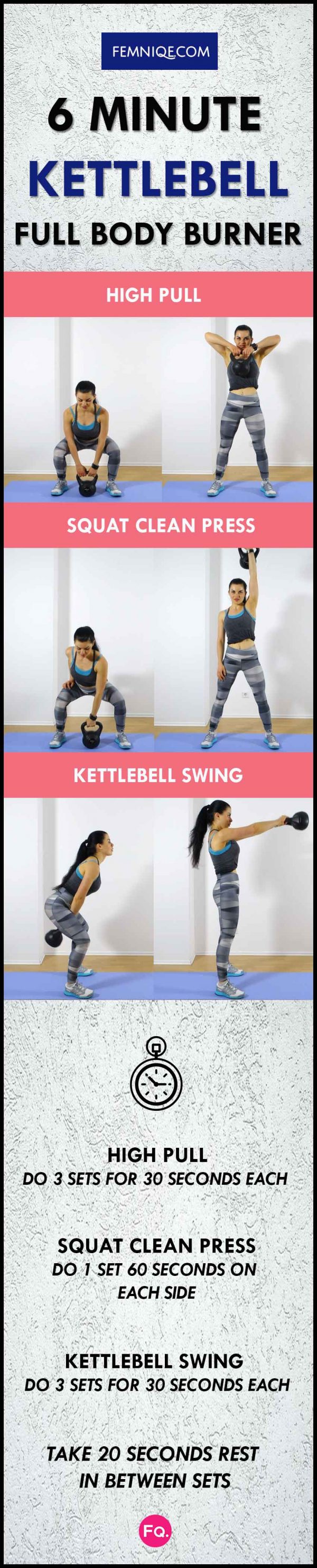 7 Minute Kettlebell Workout Routine (Burn Fat & Get Toned) - Femniqe