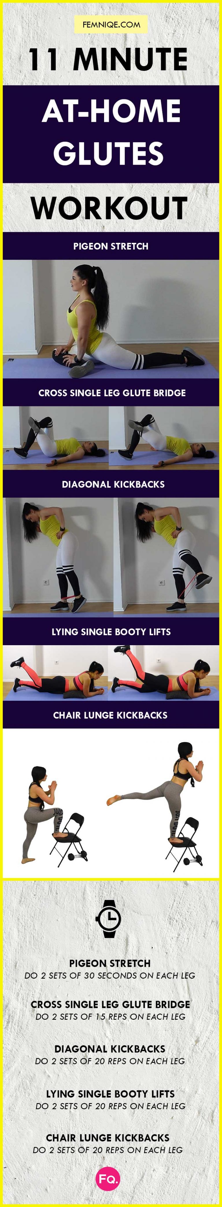 Exercises To Lift Your Buttocks: 11 Minute At-Home Glutes Builder - Femniqe