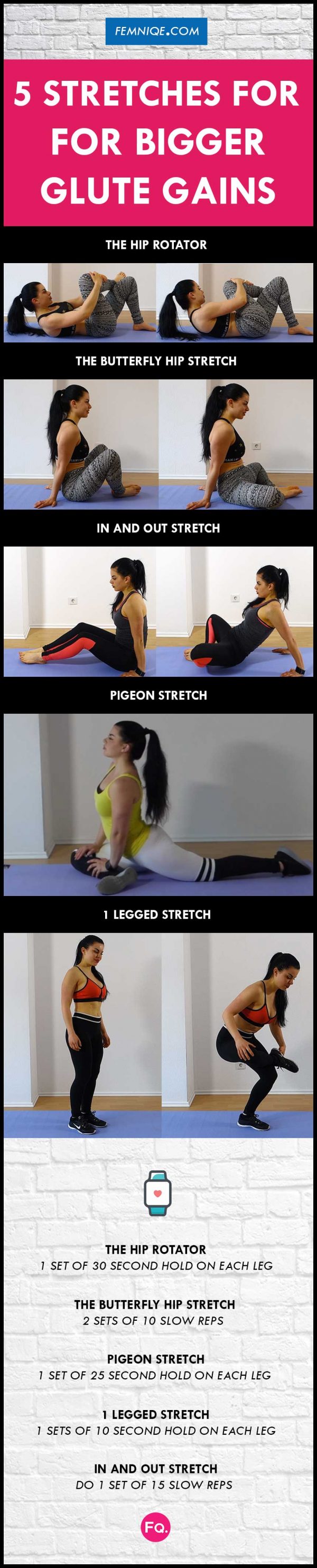 Glute Stretches: 5 Moves To Unlock Bigger & Rounder Butt - Femniqe